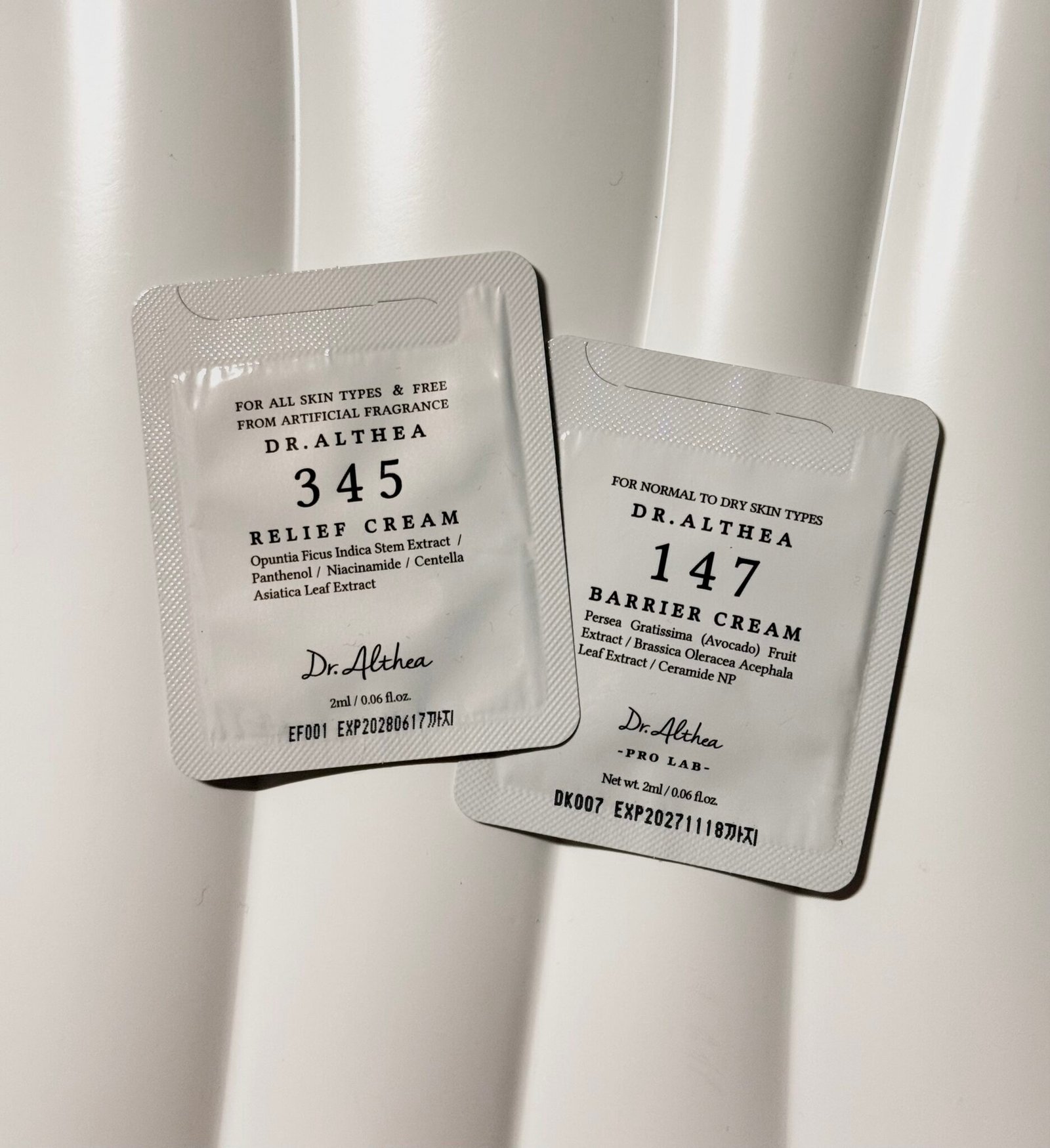 Dr. Althea Dual Cream Sample Set – 345 & 147 (2mlx2) - Korean Home